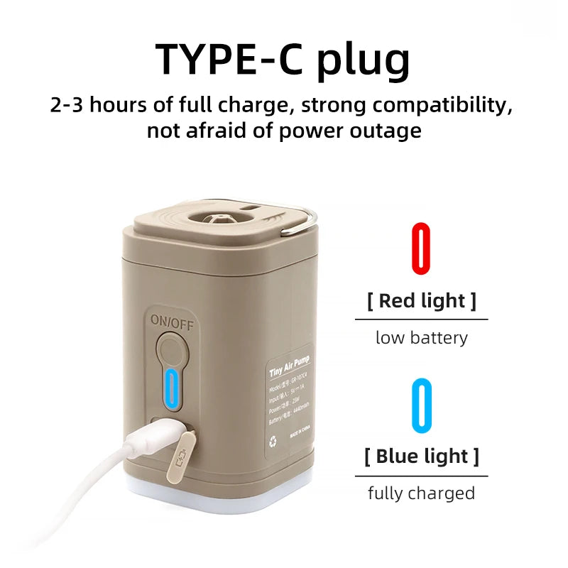 PACOONE Wireless Inflation Pump Portable Outdoor Mini Air Compressor A ...