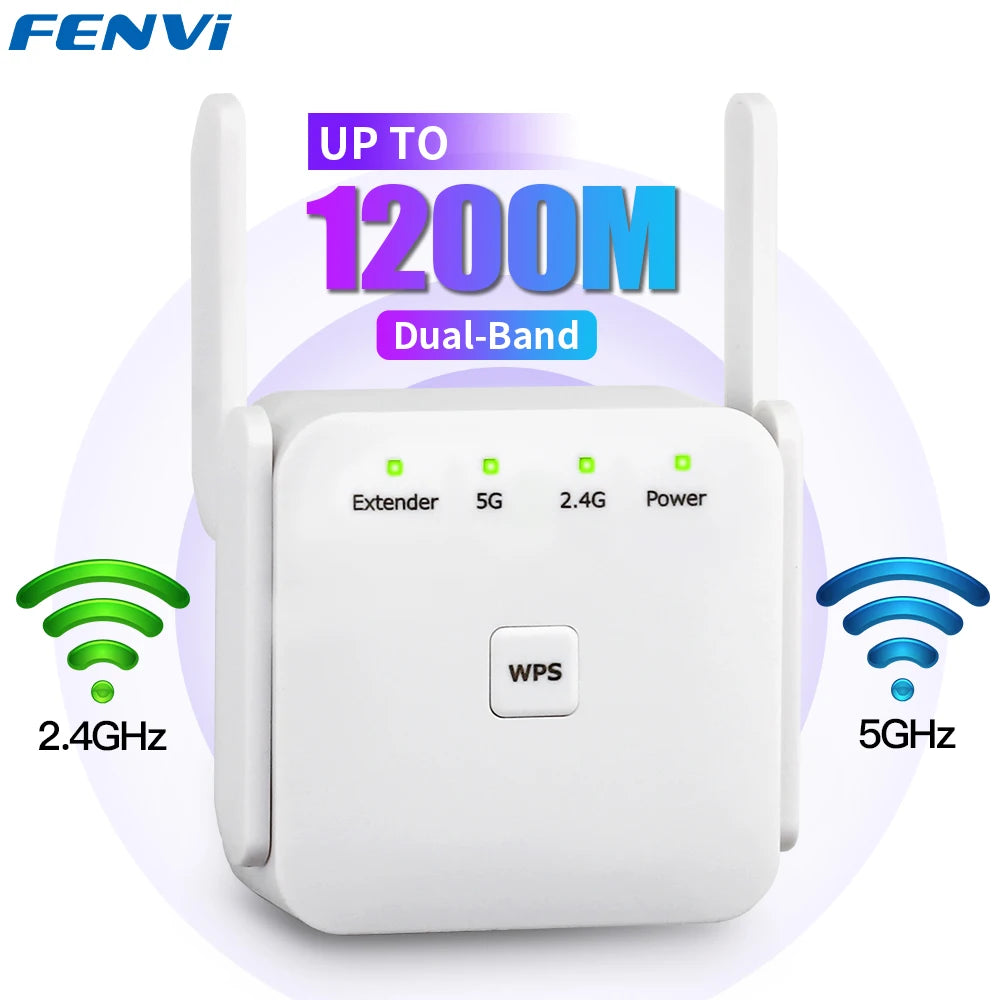 5Ghz WiFi Repeater AC1200 Wi-Fi Booster WiFi Extender Amplifier 2.4G/5 ...